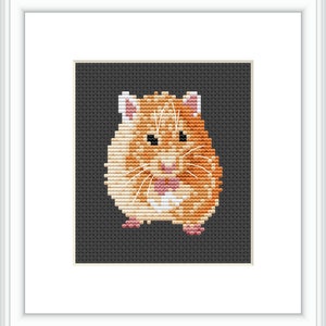 Hamster Cross Stitch Pattern PDF Small and Easy Stitch "hamster" - Etsy