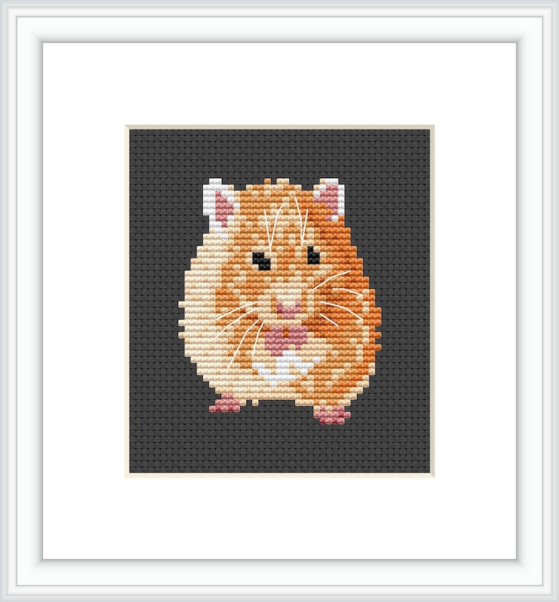 Hamster Cross Stitch Pattern PDF Small and Easy Stitch - Etsy