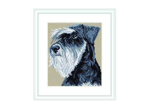 Schnauzer Cute Cross Stitch Pattern / Dog Portrait / Instant - Etsy