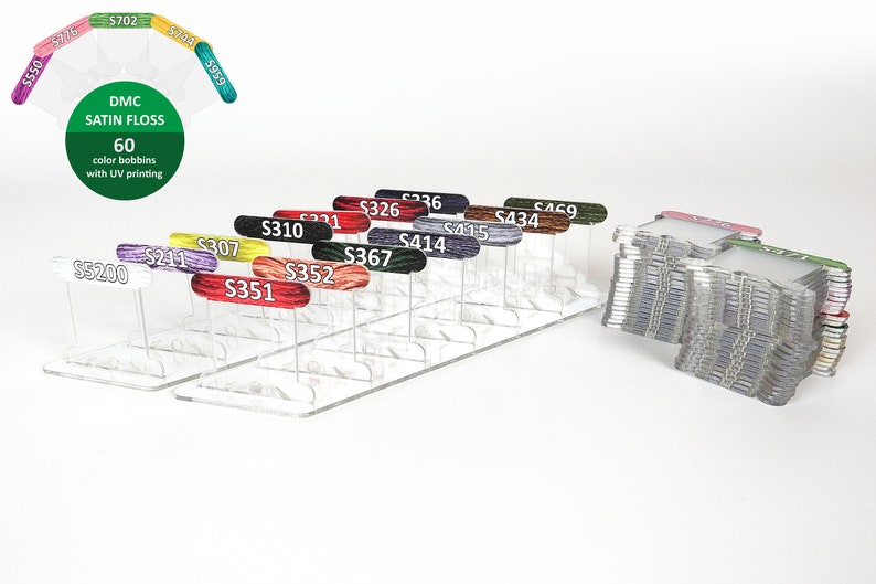 Full Set DMC Plastic Bobbins 1.5mm. All Series DMC Printed Bobbins ...