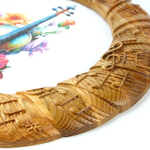 Musical Frame / Carved Wooden Round Frame / Mirror Frame / Photo Frame ...