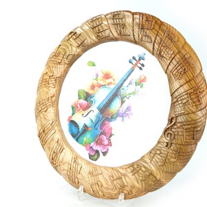 Musical Frame / Carved Wooden Round Frame / Mirror Frame / Photo Frame ...