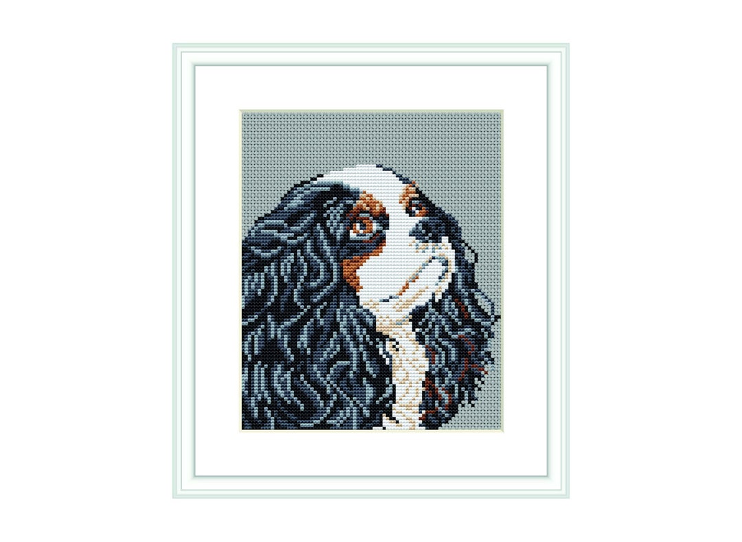 Cavalier King Charles Spaniel Cute Cross Stitch Pattern / Dog Portrait ...