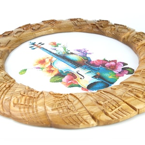 Musical Frame / Carved Wooden Round Frame / Mirror Frame / Photo Frame ...