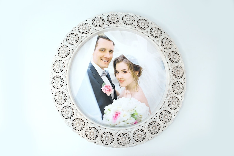 Wooden Round Frame. Wedding Photo Frame. Mirror Frame. Custom Size ...