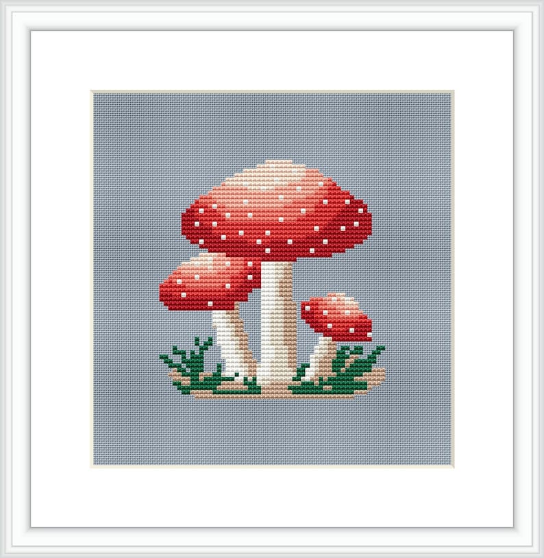 Mushroom Cross Stitch Pattern PDF Instant Download Мushroom - Etsy
