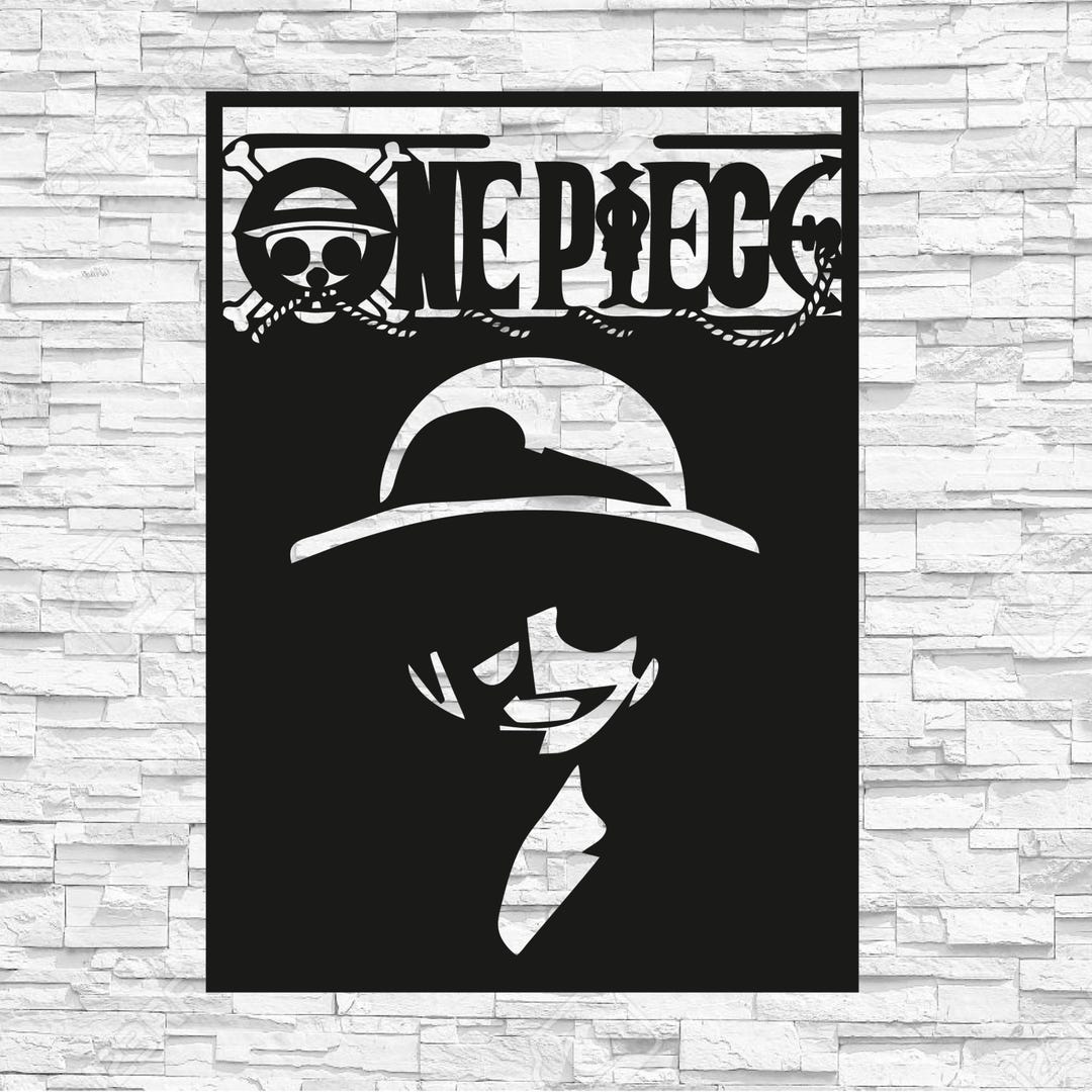 One Piece Logo Luffy | Laser Cut Design | Svg | Pdf | Cdr | Dxf | Wall ...