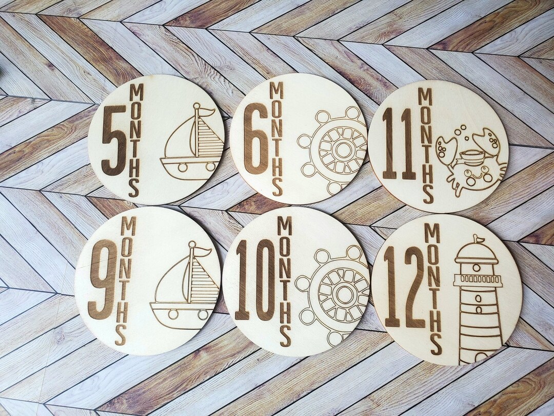 Nautical Theme Monthly Markers || SVG Digital File || Omtech ...