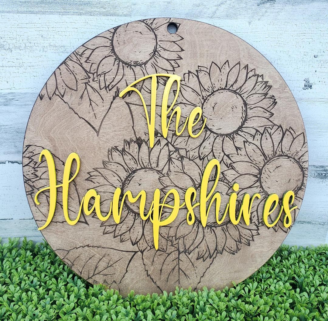 Personalized Sunflower Door Sign - Etsy