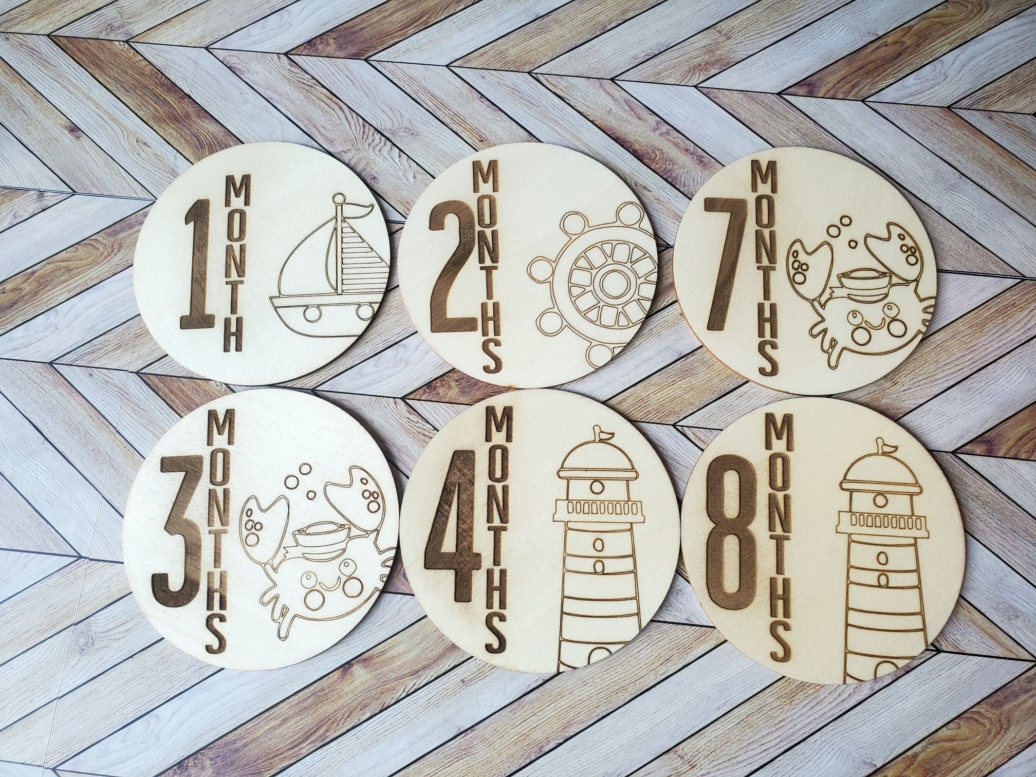 Nautical Theme Monthly Markers || SVG Digital File || Omtech ...