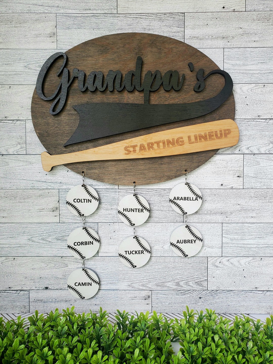 Grandpa's Starting Line up Hanging Sign - Etsy