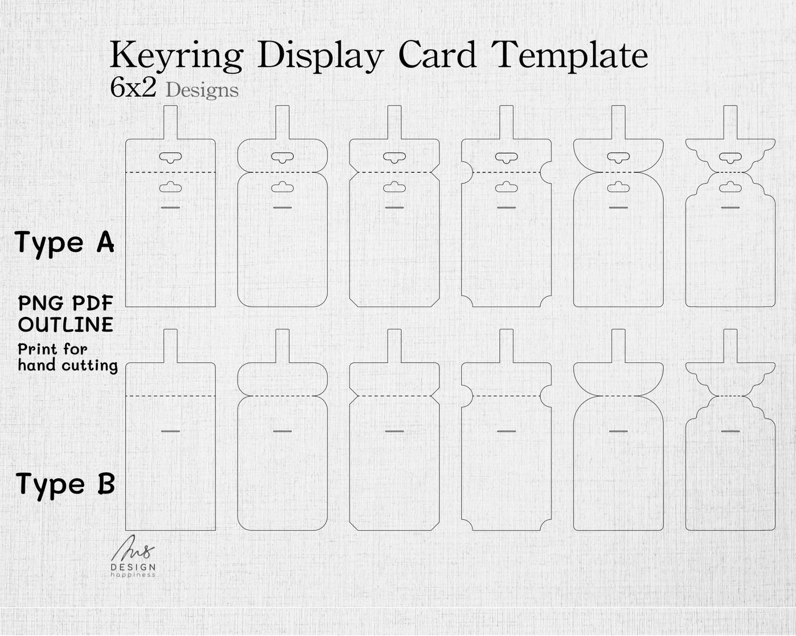 Keyring Display Card Holder Template SVG, 2x6 Designs Keychain Card 4x6 ...