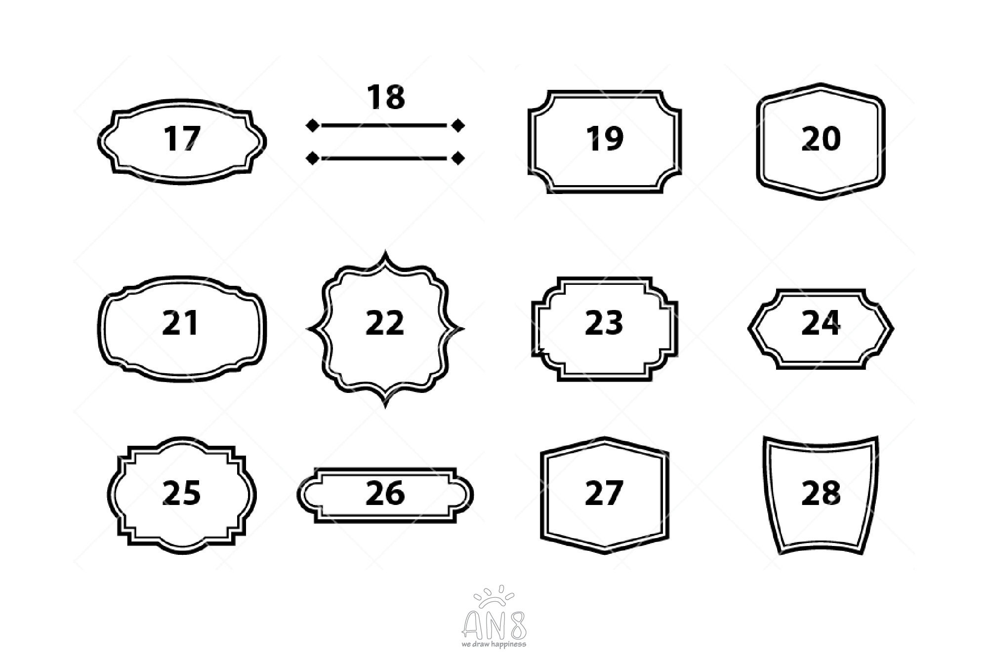 52 Blank Vintage Labels SVG Tag, Digital Files, Instant Download ...