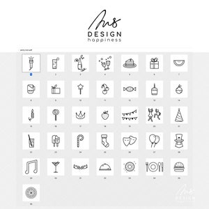 Party Line Icon SVG, Doodle Party Line Art Svg DXF PNG Eps Files for ...