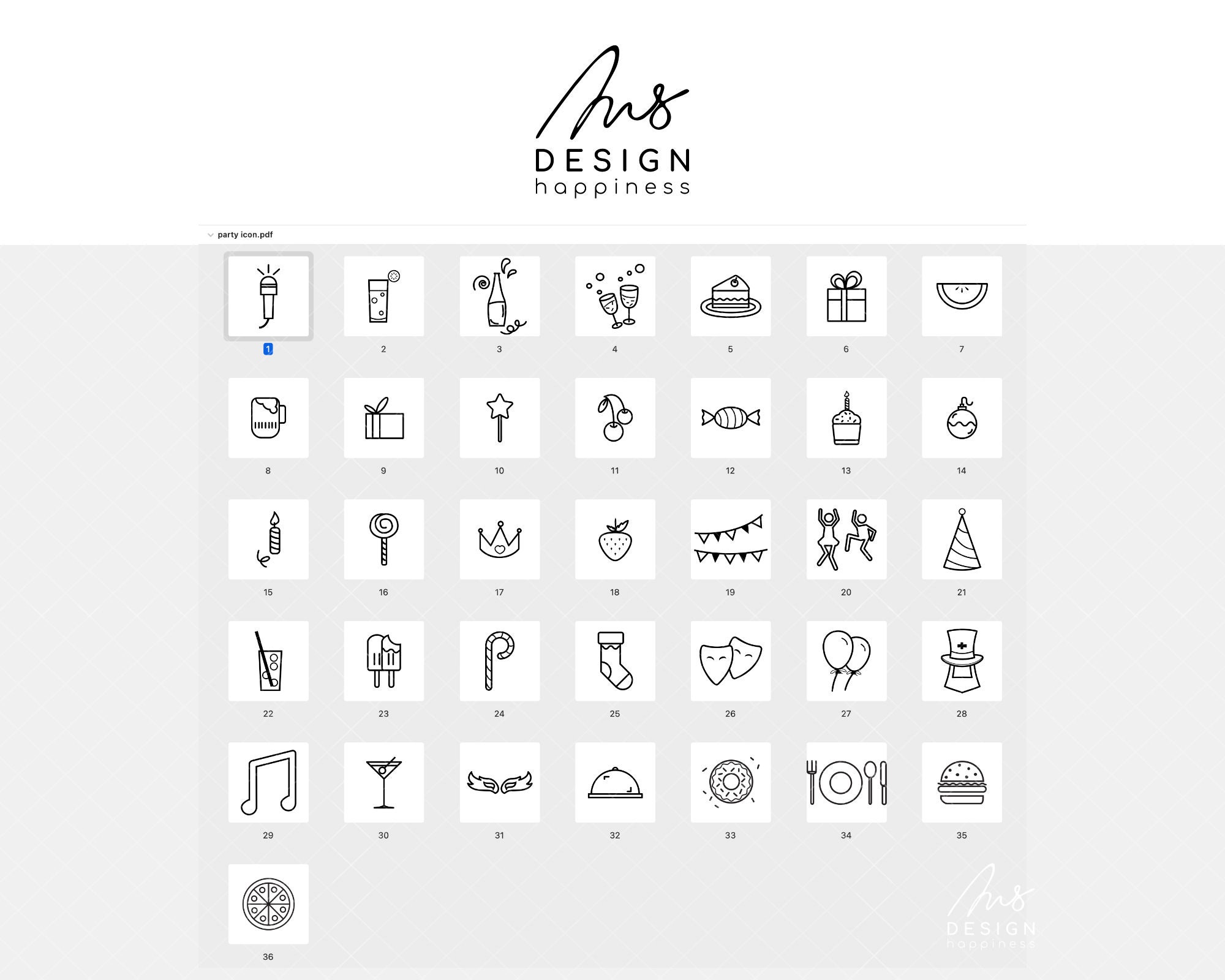 Party Line Icon SVG, Doodle Party Line Art Svg DXF PNG Eps Files for ...