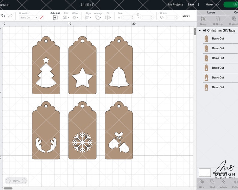 Christmas Gift Tags Templates SVG, Christmas Ornament Tag PNG 6 Designs ...