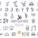 Party Line Icon SVG, Doodle Party Line Art Svg DXF PNG Eps Files for ...