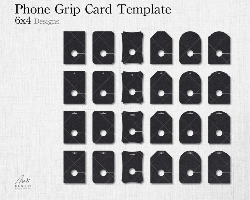 24 Phone Grip Display Card Template SVG, Phone Grip Packaging Template ...