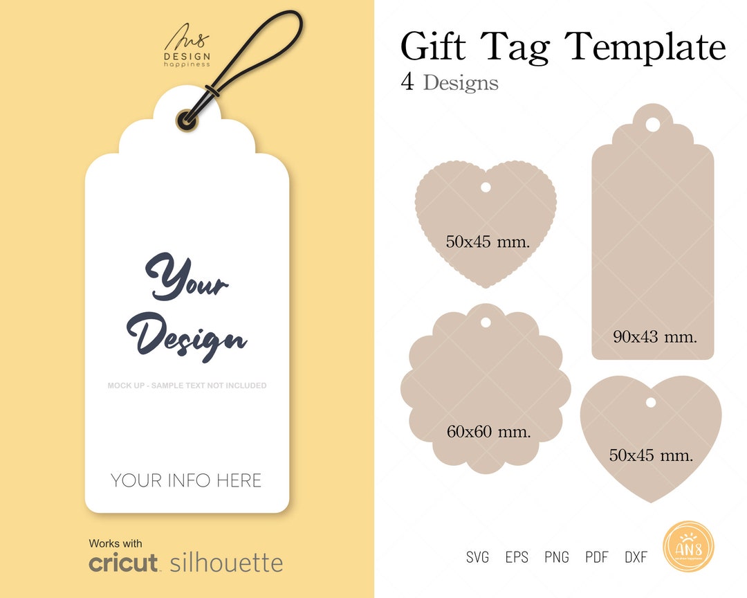 Gift Tag Template SVG, Shopping Tag SVG, Branding Tag SVG, Labels and ...