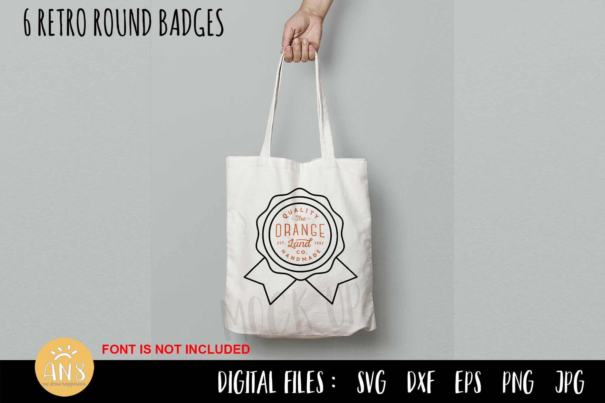 6 Retro Blank Round Shaped SVG, Round Badges Svg, Round Banner Cut ...