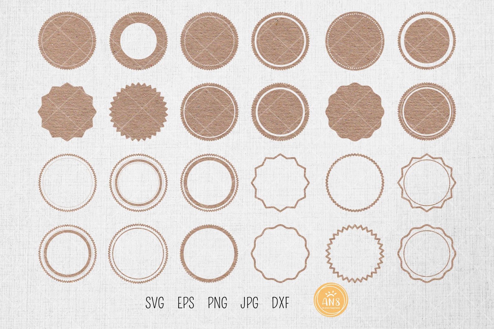 24 Round Shape SVG, Banner SVG, Badges SVG, Labels Cut Files ...
