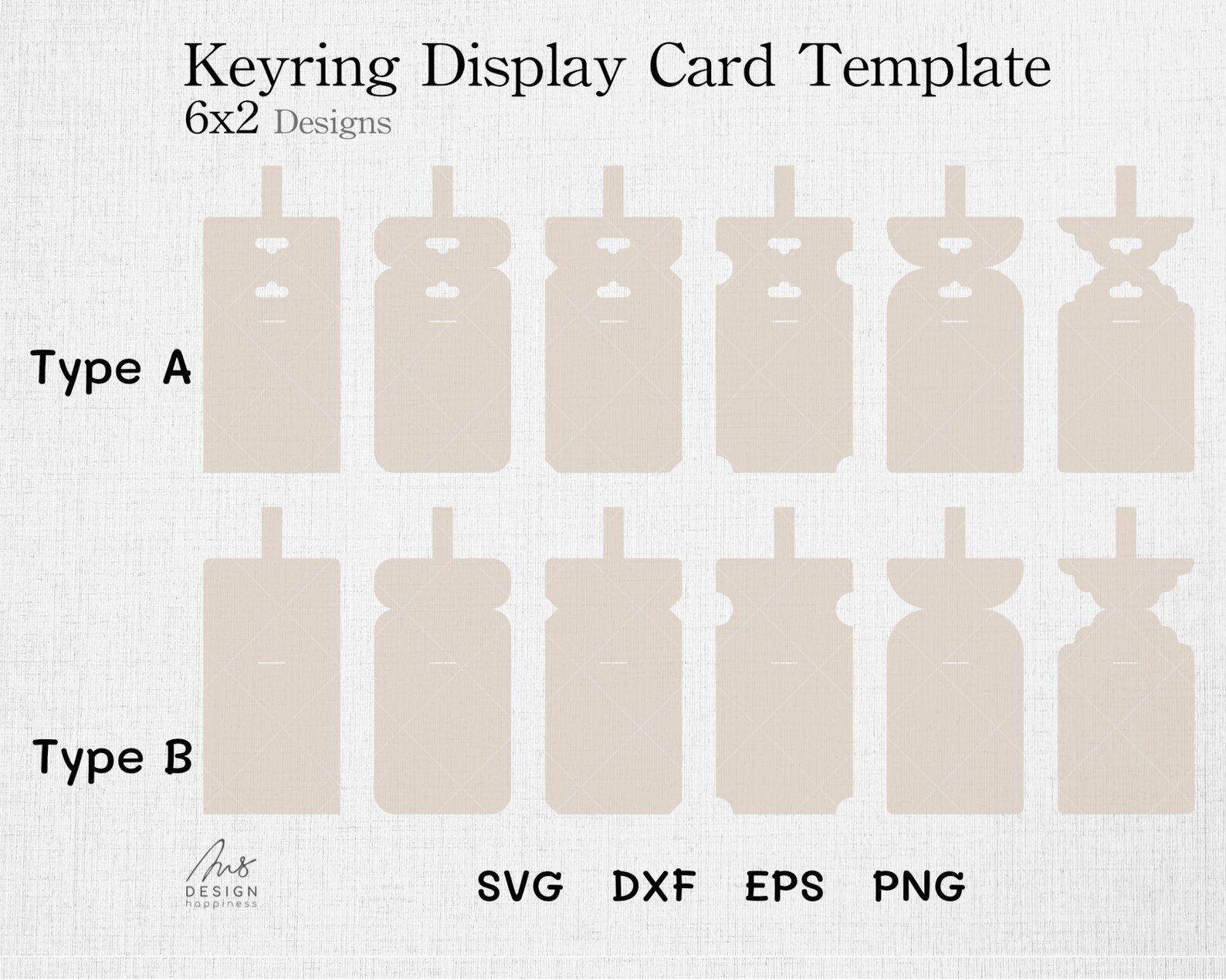 Keyring Display Card Holder Template SVG, 2x6 Designs Keychain Card 4x6 ...