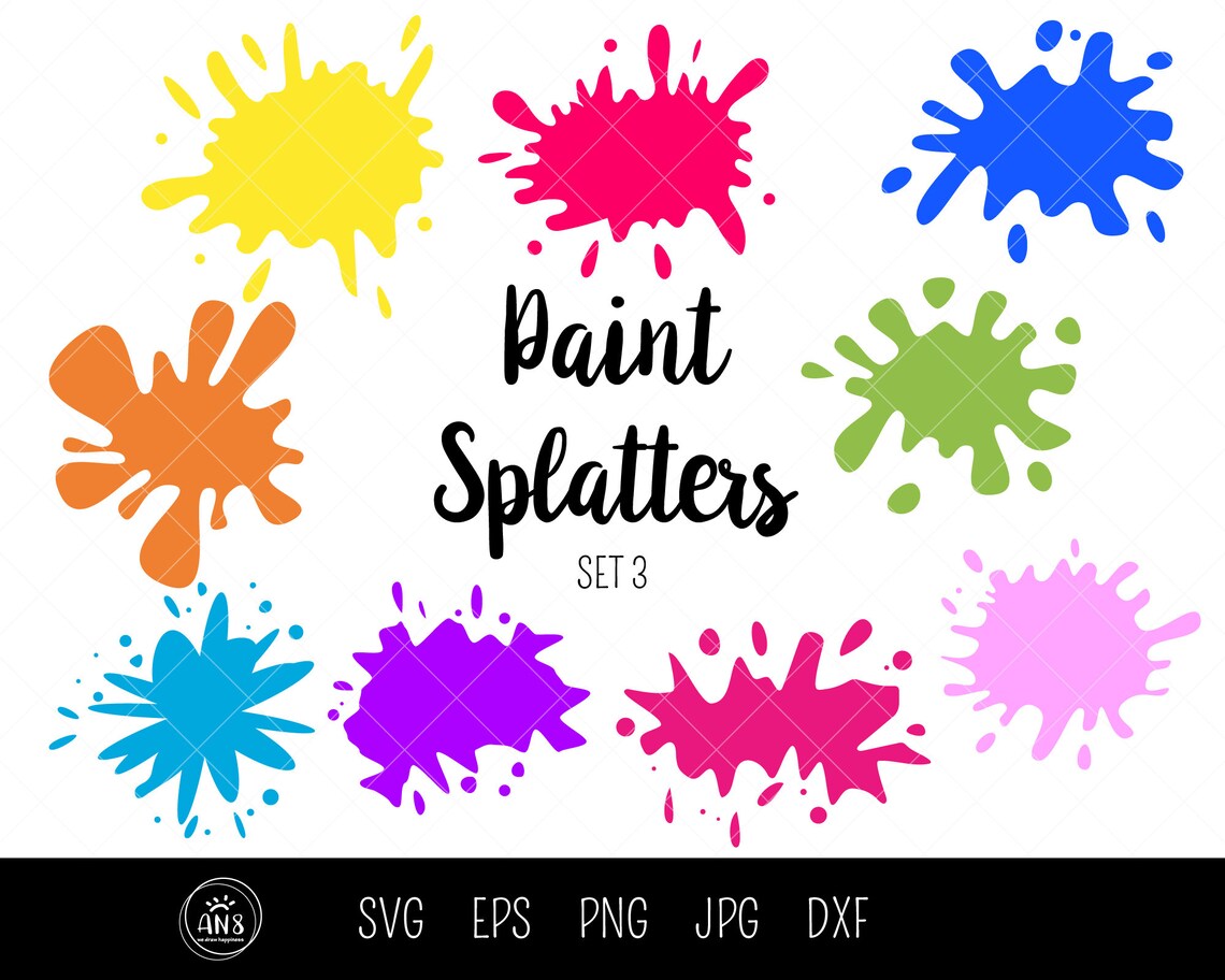 9 Color Splatter paint SVG Splatter clipart Splatter | Etsy