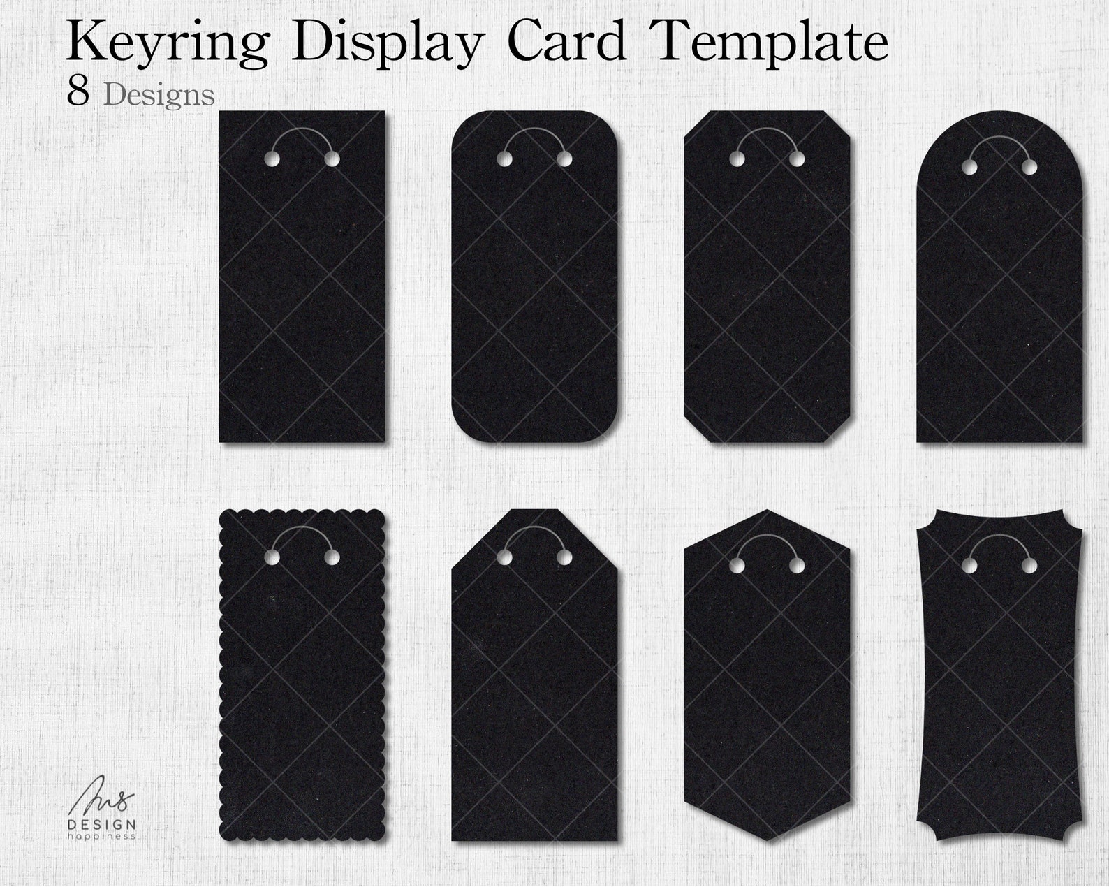 8 Keyring Display Card SVG 2.5x5 Keyring Template - Etsy