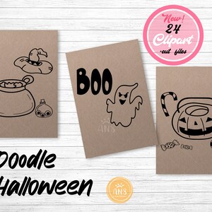 Funny Doodle Halloween Bundle SVG, Dxf, Gift Clipart, Halloween ...