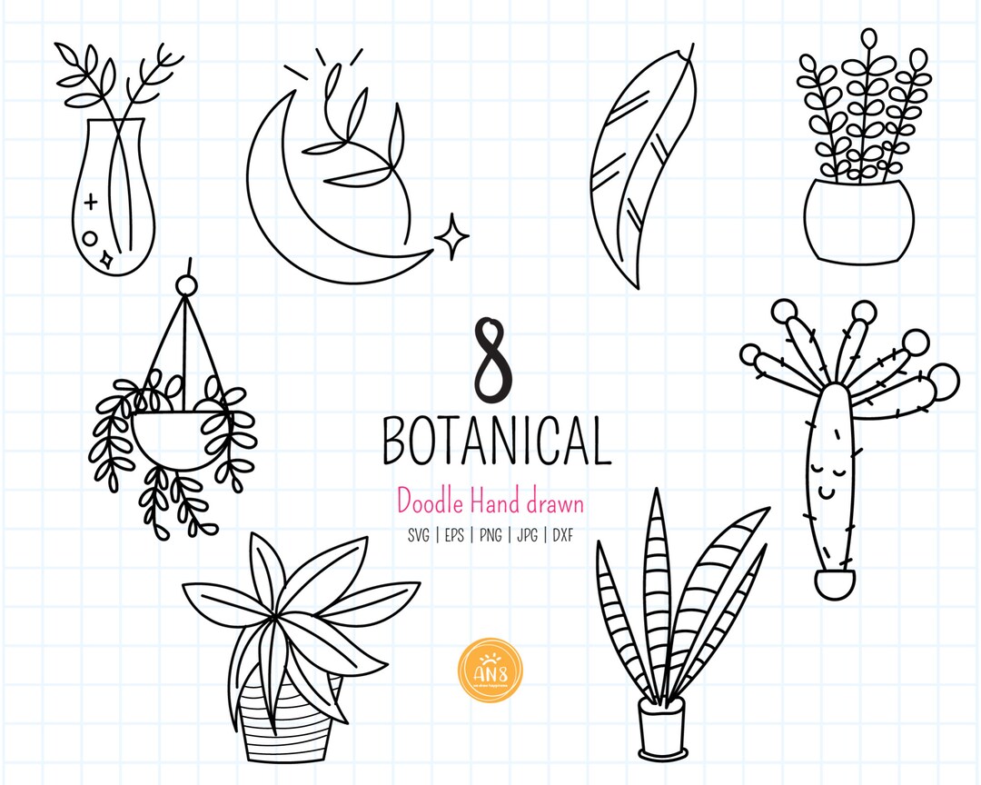 Botanical SVG, Boho Botanical Gardening Svg DXF PNG Eps Files for ...