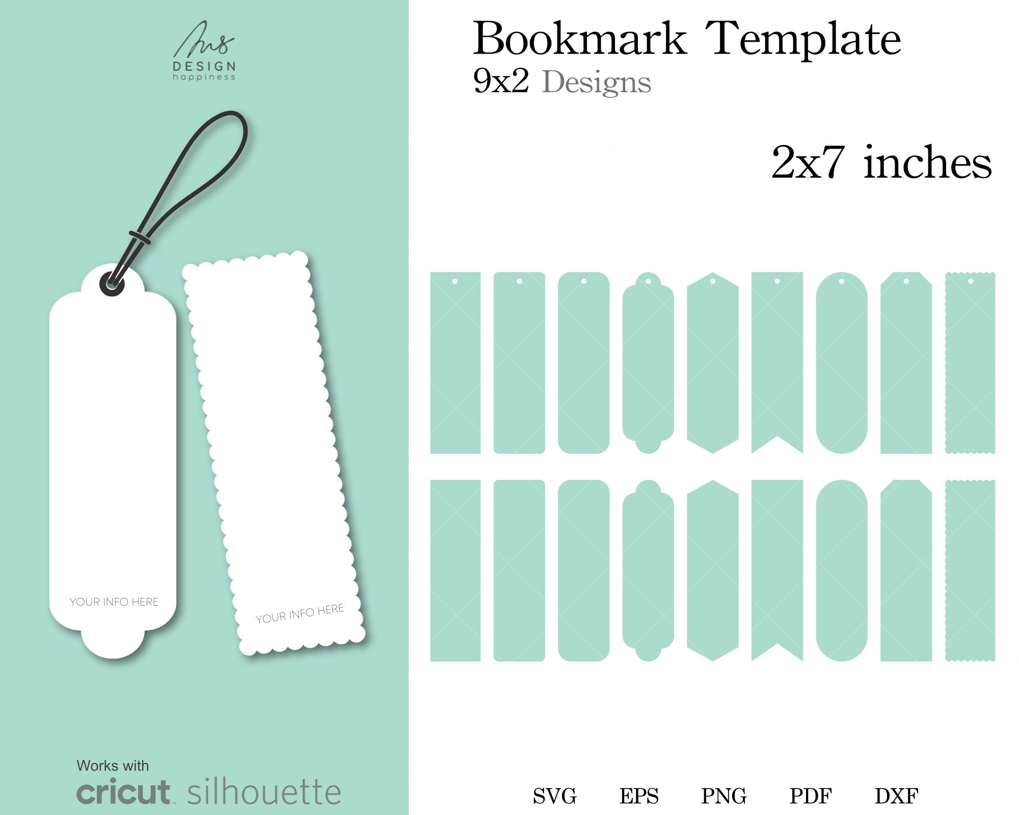 Bookmark Design Template SVG 29 Designs Bookmark Template - Etsy