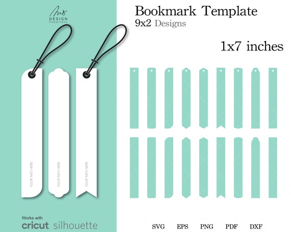 Bookmark Design Template SVG 29 designs Bookmark Template | Etsy