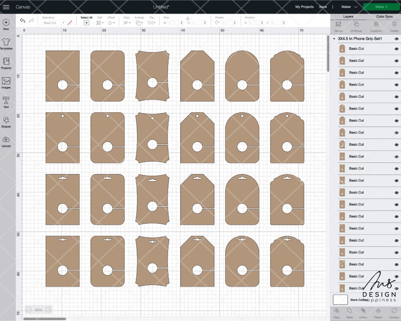 24 Phone Grip Display Card Template SVG, Phone Grip Packaging Template ...