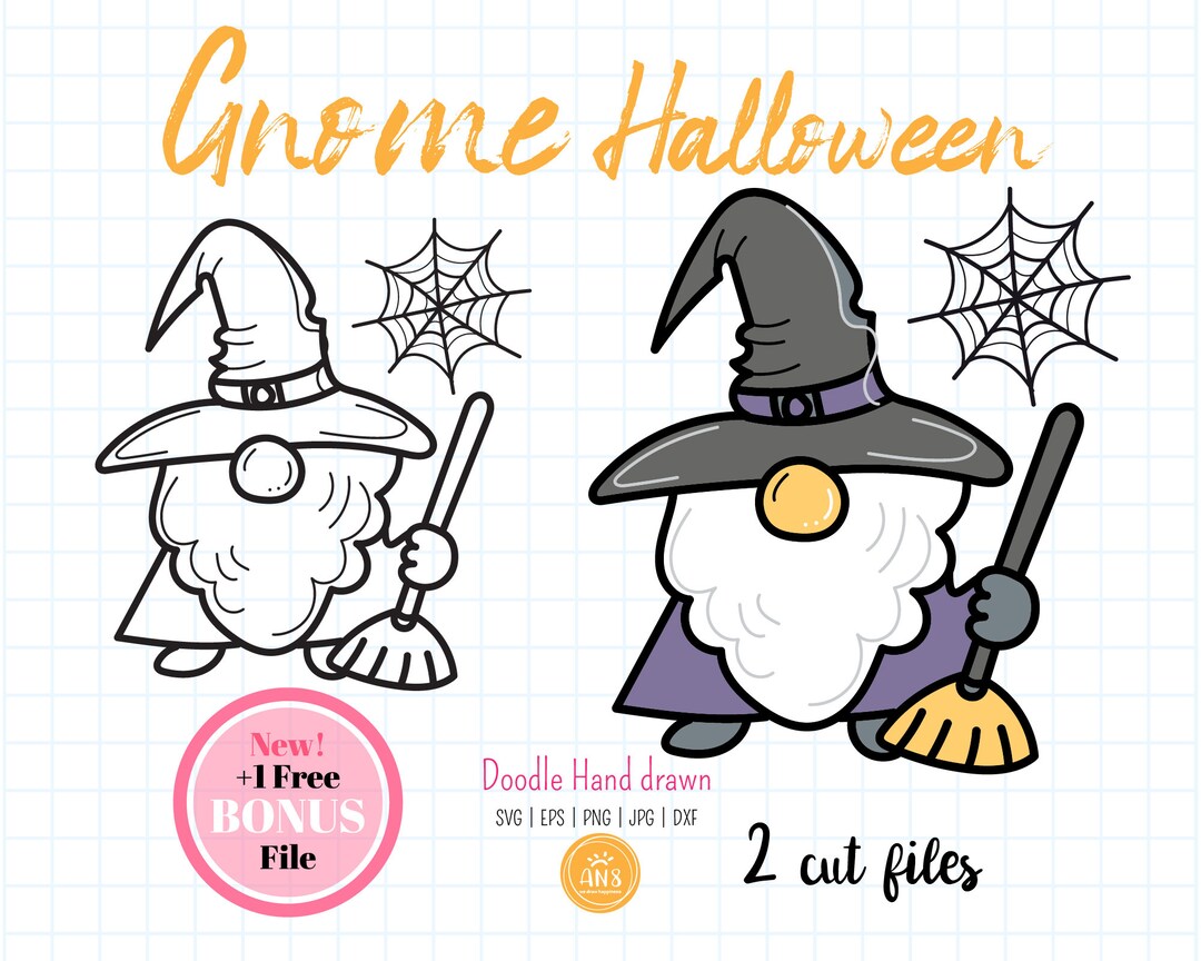 Halloween Gnome SVG, Dxf, Gift Clipart, Halloween Sublimation ...