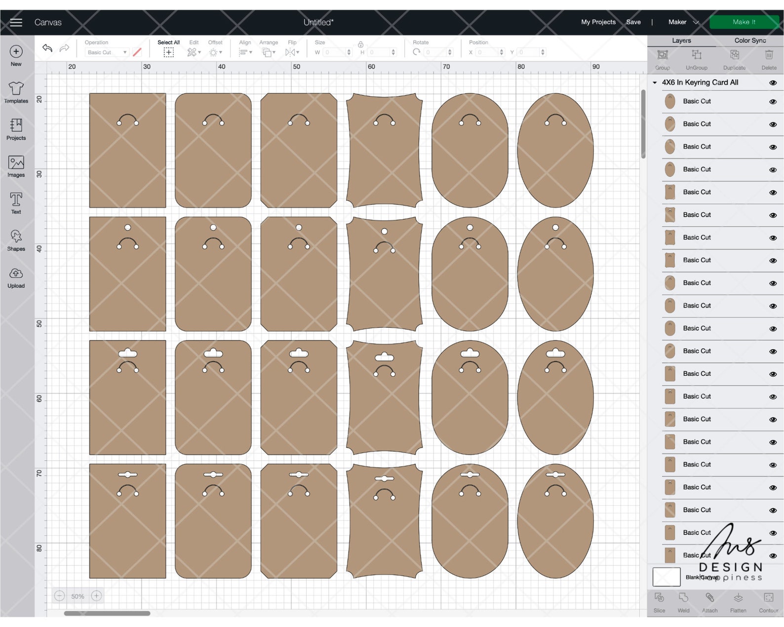 24 Keyring Display Card Template SVG, 6x4 Designs Keychain Card 4x6 ...