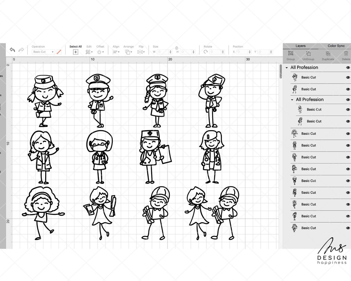 Hand Drawn Happy Profession Stick People SVG Bundle Stick Kid - Etsy