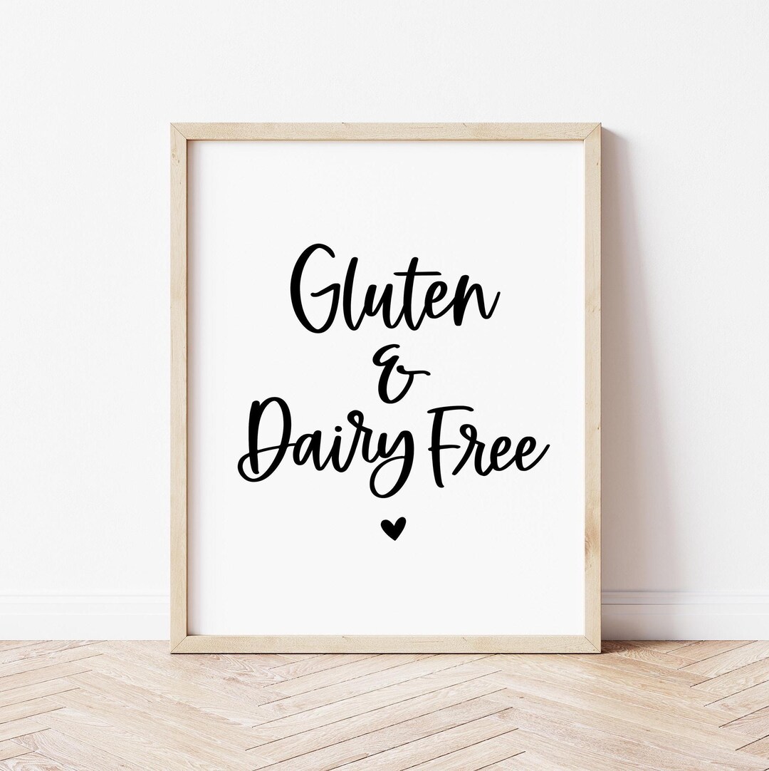 Gluten Dairy Free Sign, Allergy Friendly Food Label, Dessert Bar Buffet ...