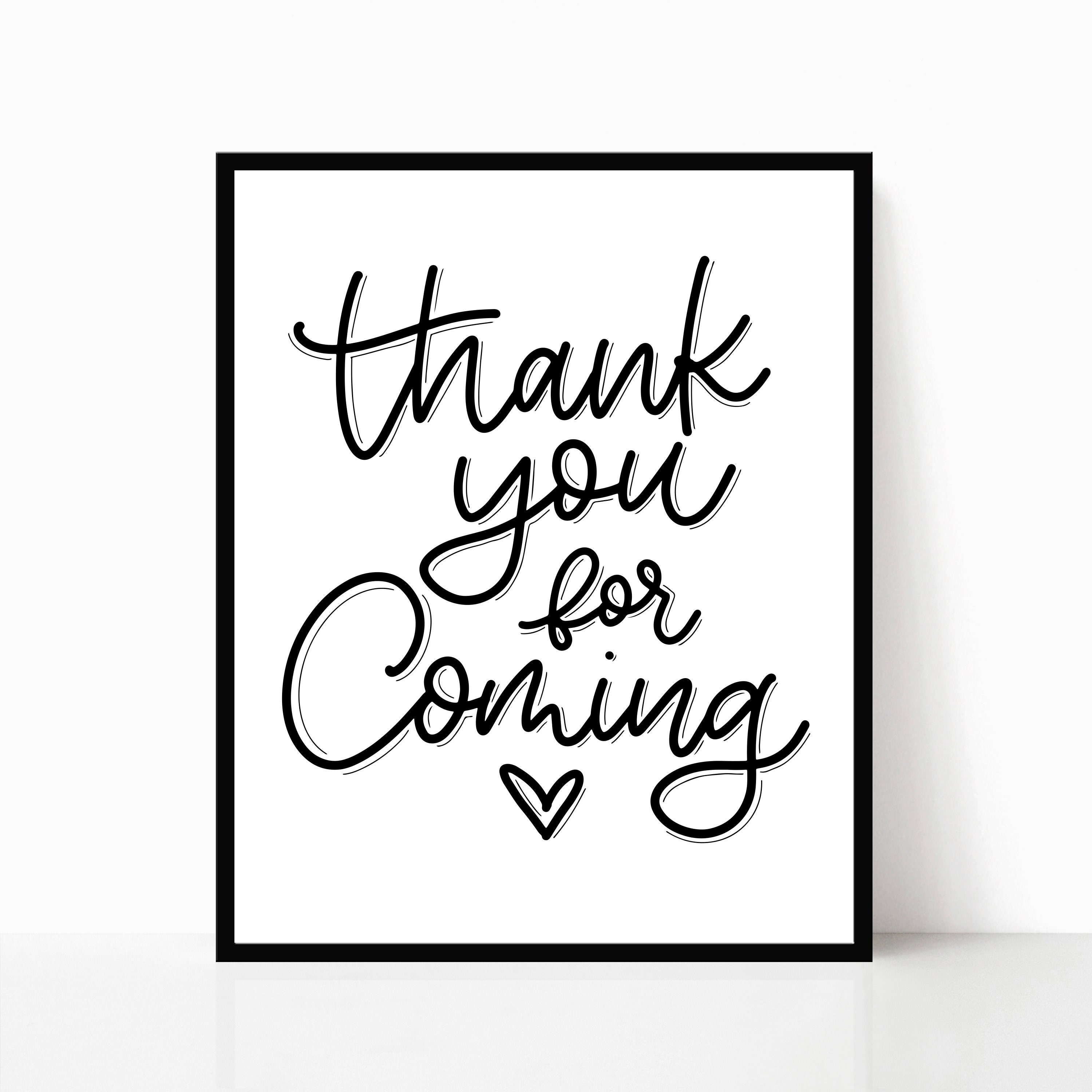 Thank You for Coming Sign, Thanks for Coming, Party Favor Sign, Candy ...