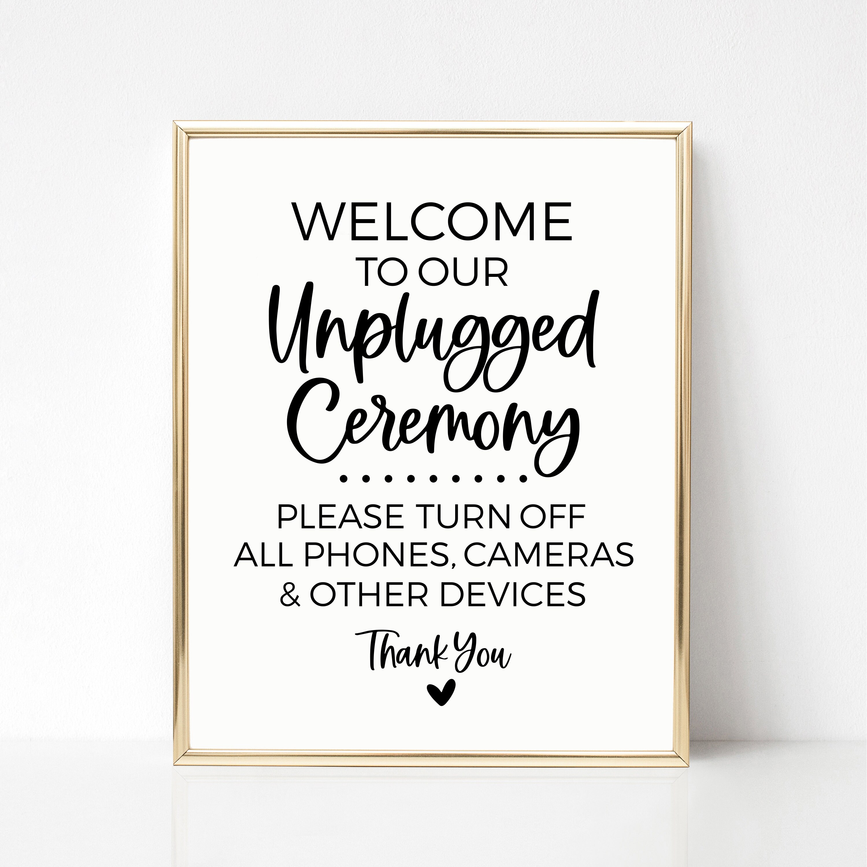 Unplugged Ceremony SVG for Wedding Welcome Sign DIY Party - Etsy