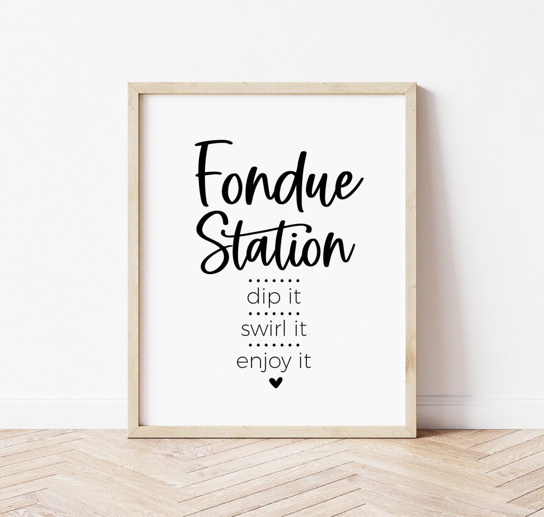 Fondue Station Sign for Modern Minimalist Party, Chocolate Fountain ...