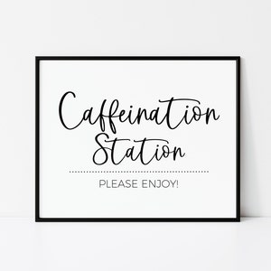 Coffee Bar Sign, Caffeination Station, Espresso Bar Sign, Hot Drink ...