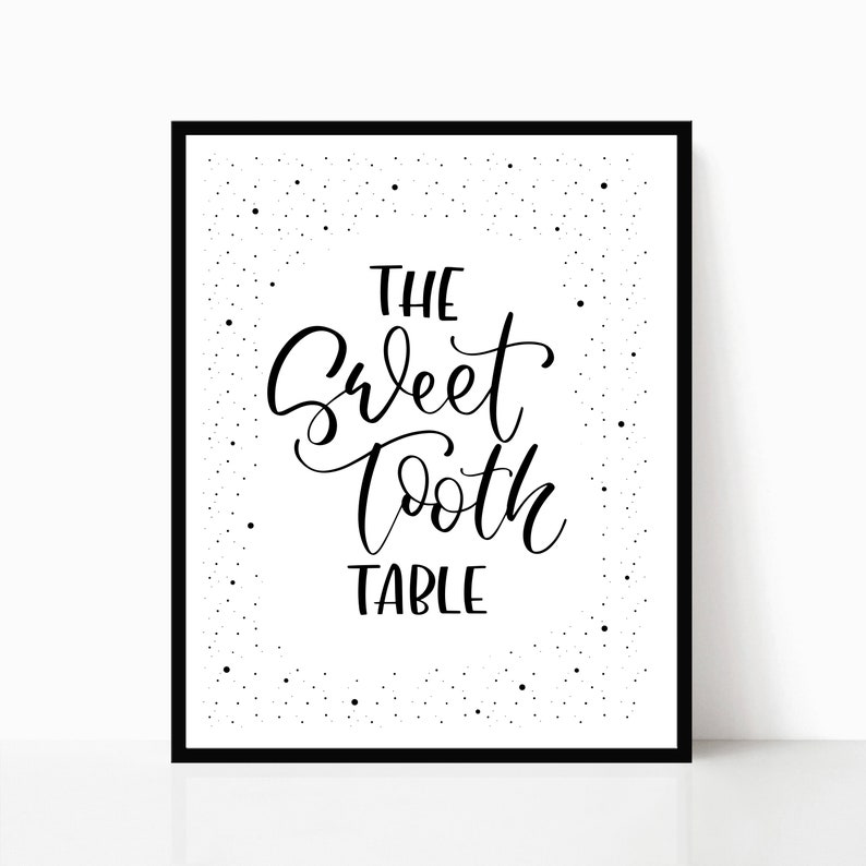 Sweet Tooth Table Sign, Candy Bar, Dessert Table, Cupcake Display ...