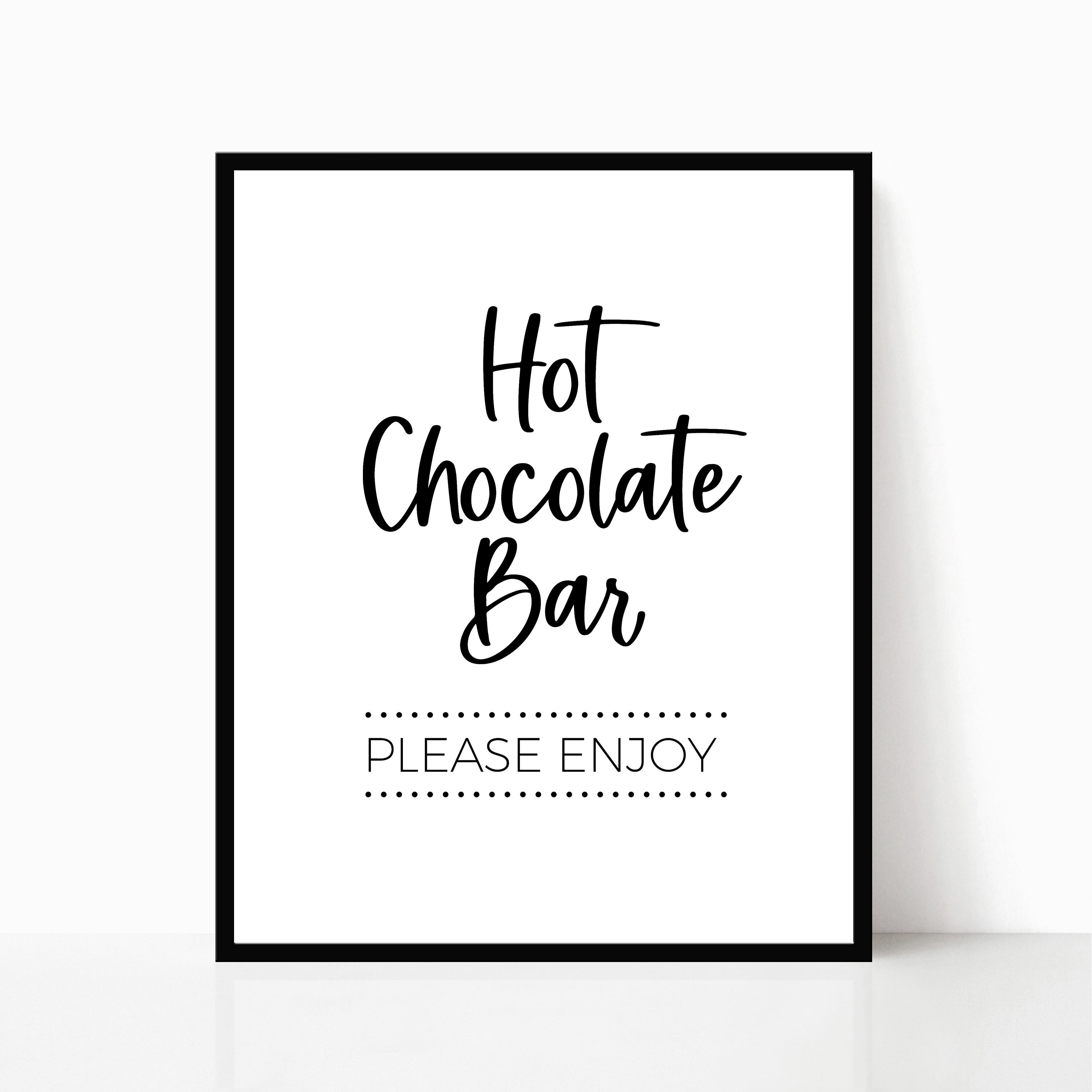 Hot Chocolate Bar Sign, Hot Drinks Station, Hot Beverage, Coffee Tea ...