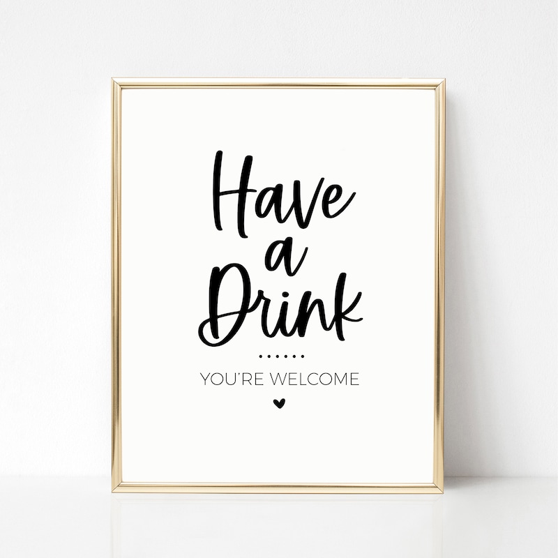First Drink on Me Sign - Etsy UK