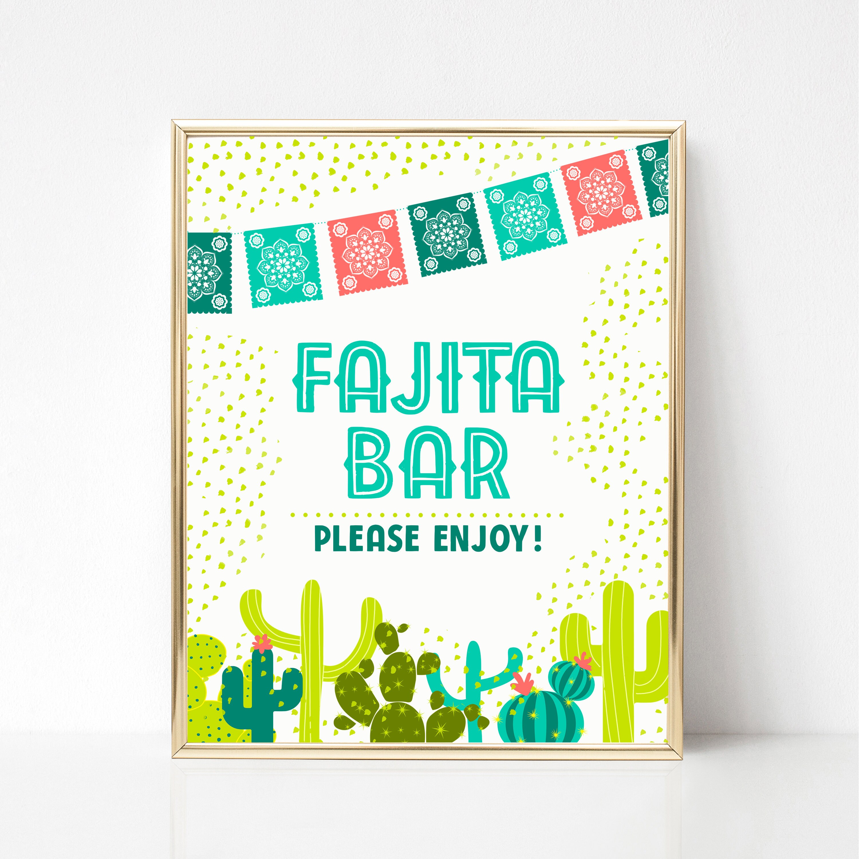 Fajita Bar Sign, Food Table Sign for Cinco De Mayo, Graduation, Bridal ...