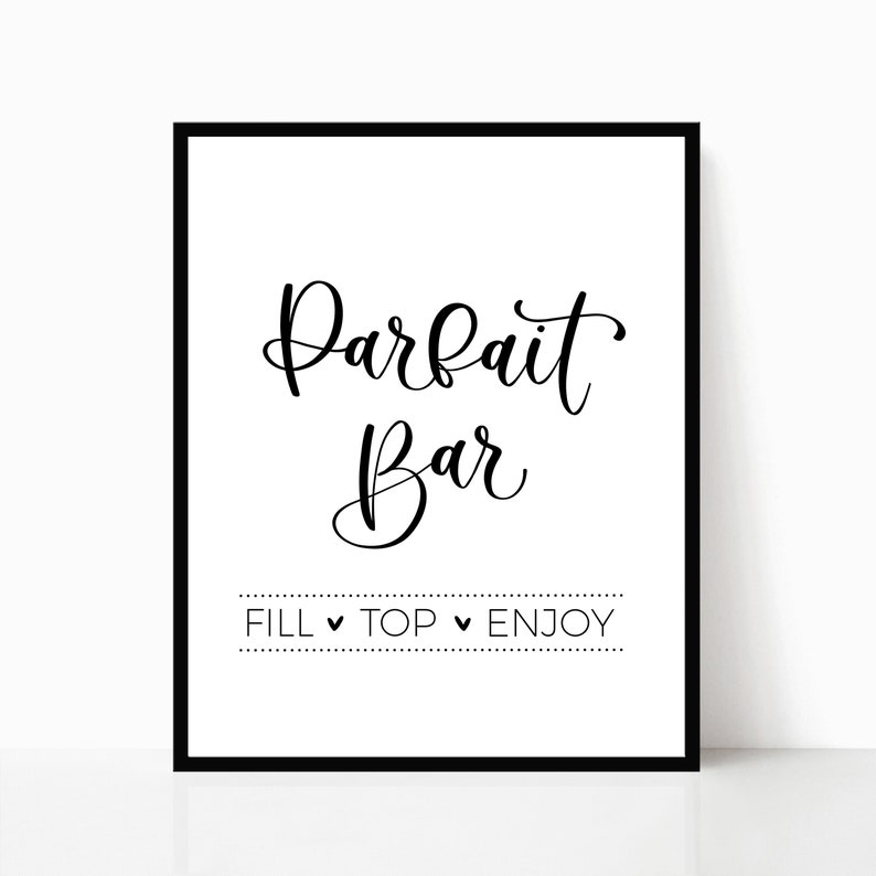 Parfait Bar Sign Printable, Minimalist Bridal Brunch, Modern Baby ...