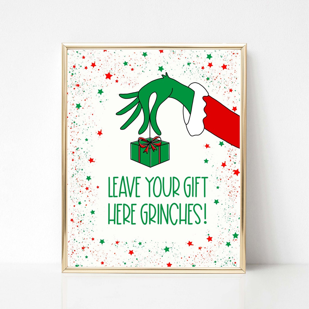 Secret Santa Sign White Elephant Gift Exchange Leave Your - Etsy
