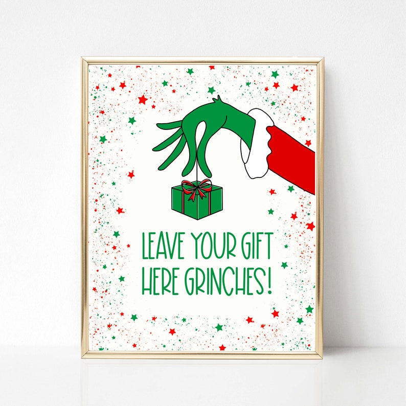 Secret Santa Sign White Elephant Gift Exchange Leave Your - Etsy