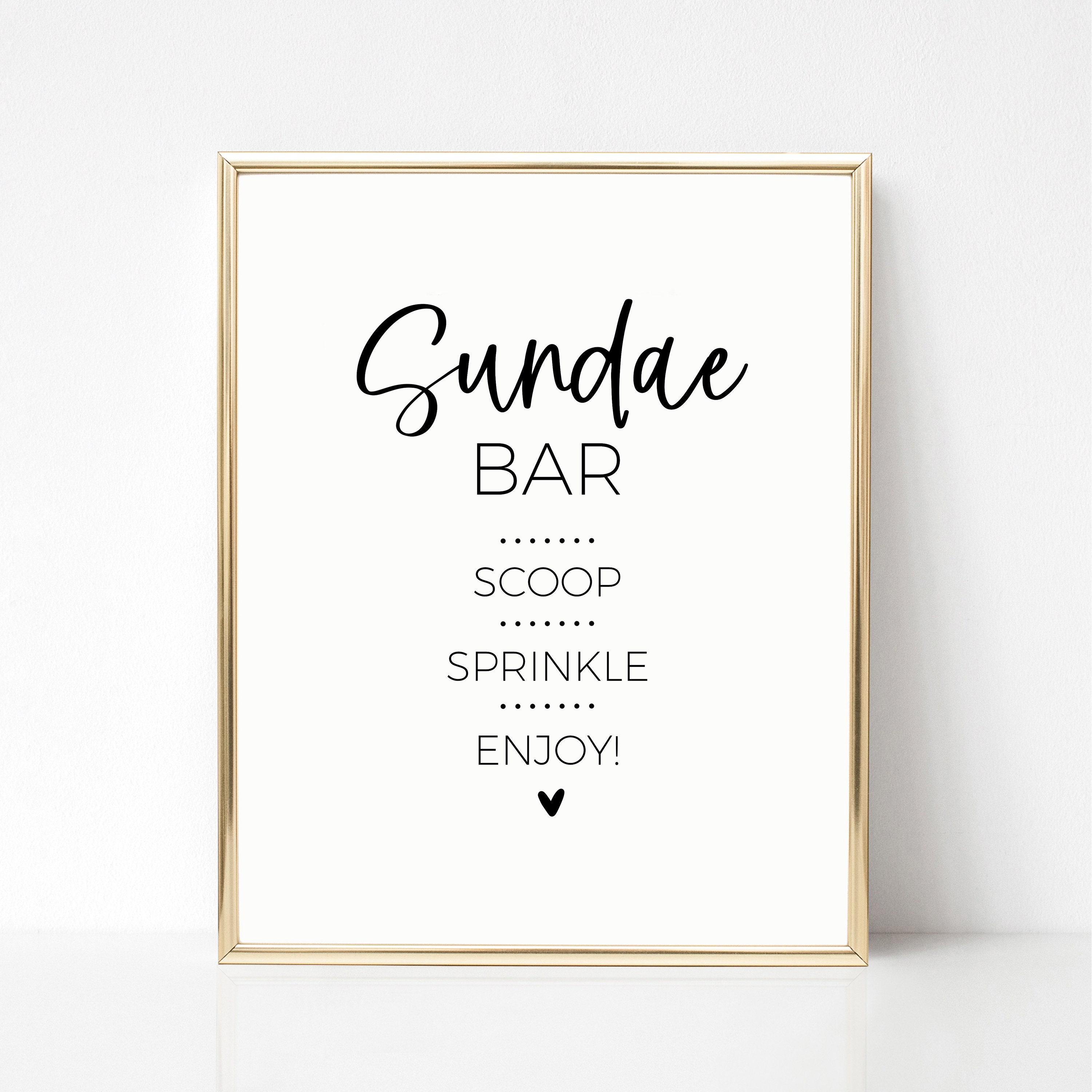 Ice Cream Station Sundae Bar Sign for Modern Minimalist Birthday ...