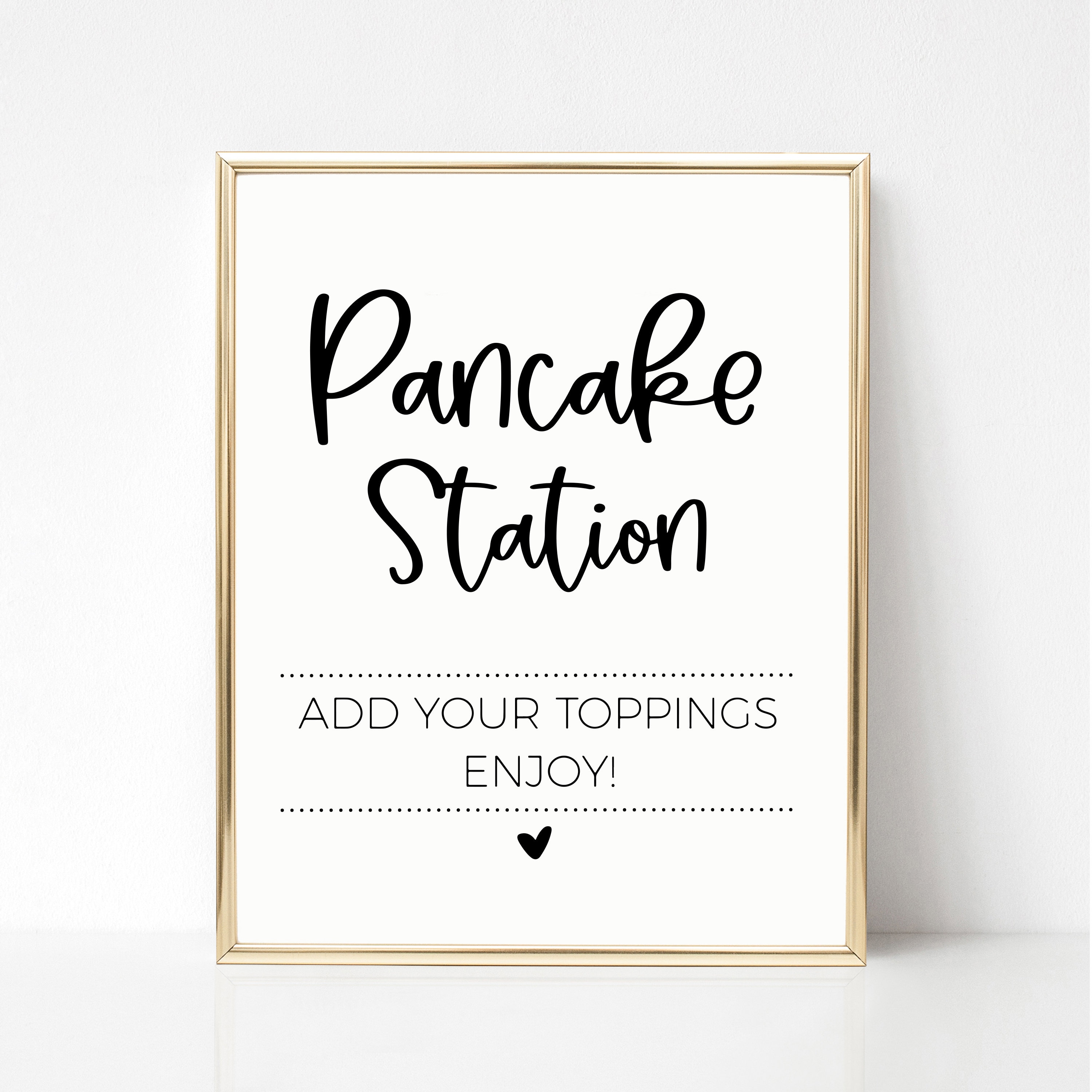 Pancake Bar Station Sign, Breakfast Party Food Sign, Modern Bridal ...